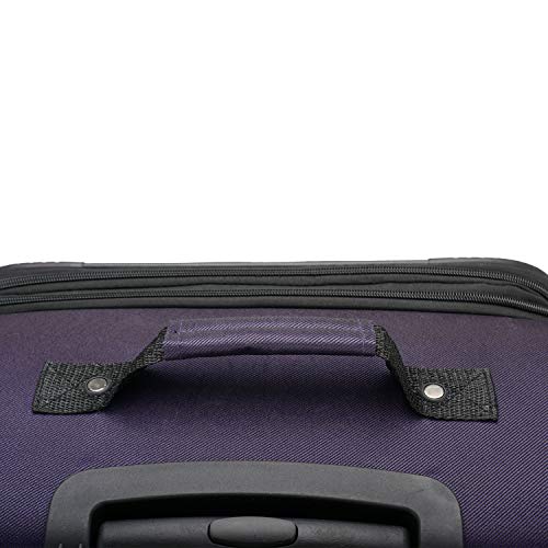 U.S. Traveler Aviron Bay Expandable Softside Luggage with Spinner Wheels, Purple, Carry-on 22-Inch
