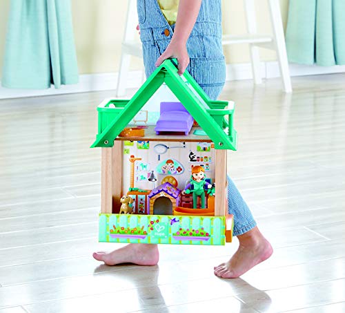Hape Furry Friend Vet Set | 30 PCs Wooden Veterinary Fully Furnished Dolls House Pretend Playset with Accessories for Kids Age Years 3 and Up