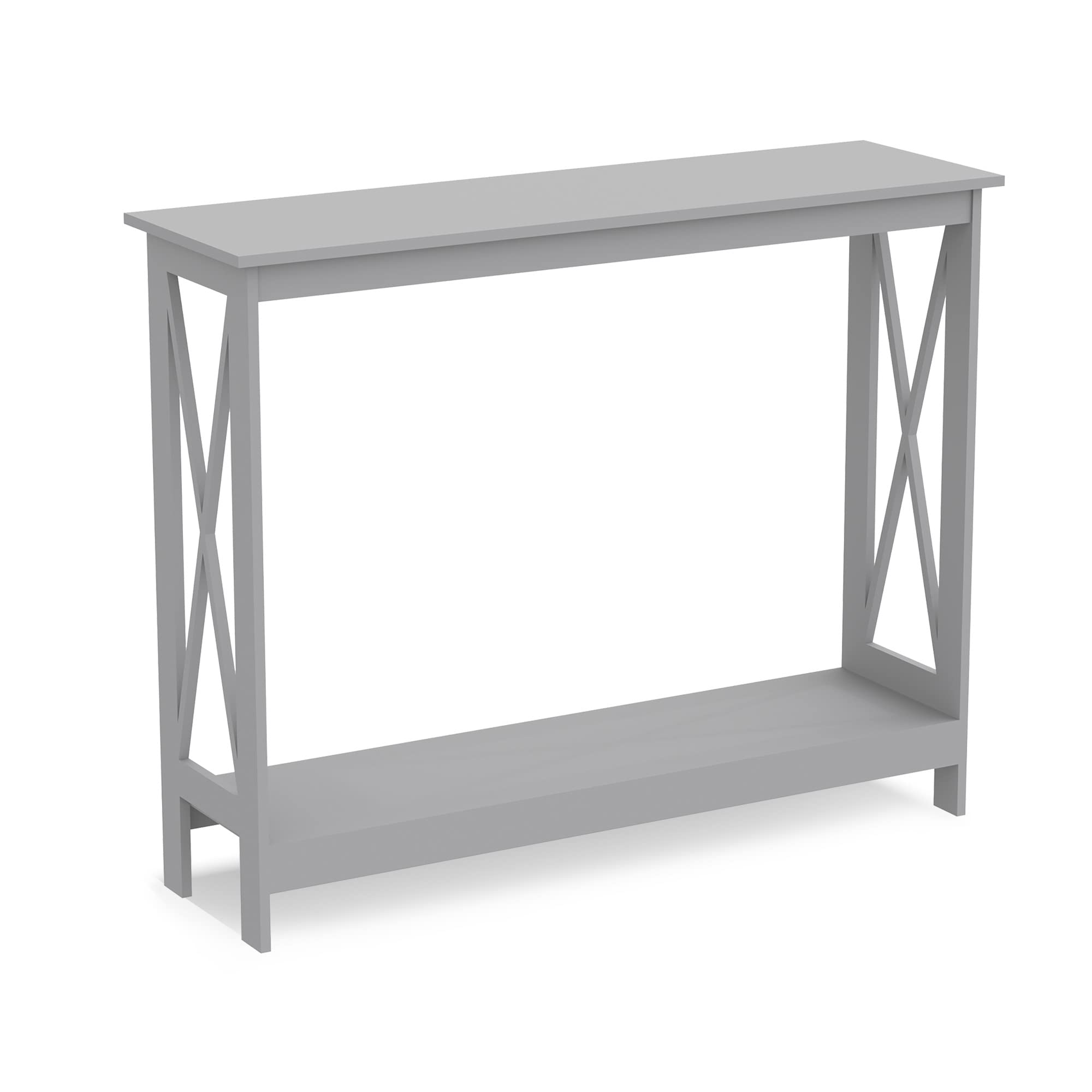 Safdie & Co. - Gray Console Table, 2-Layer Entryway Table, Console Tables for Entryway, Use As Doorway Table, Sofa Table, or Accent Furniture for Decorating Foyer, 12 x 31.5 x 39.5 Inches