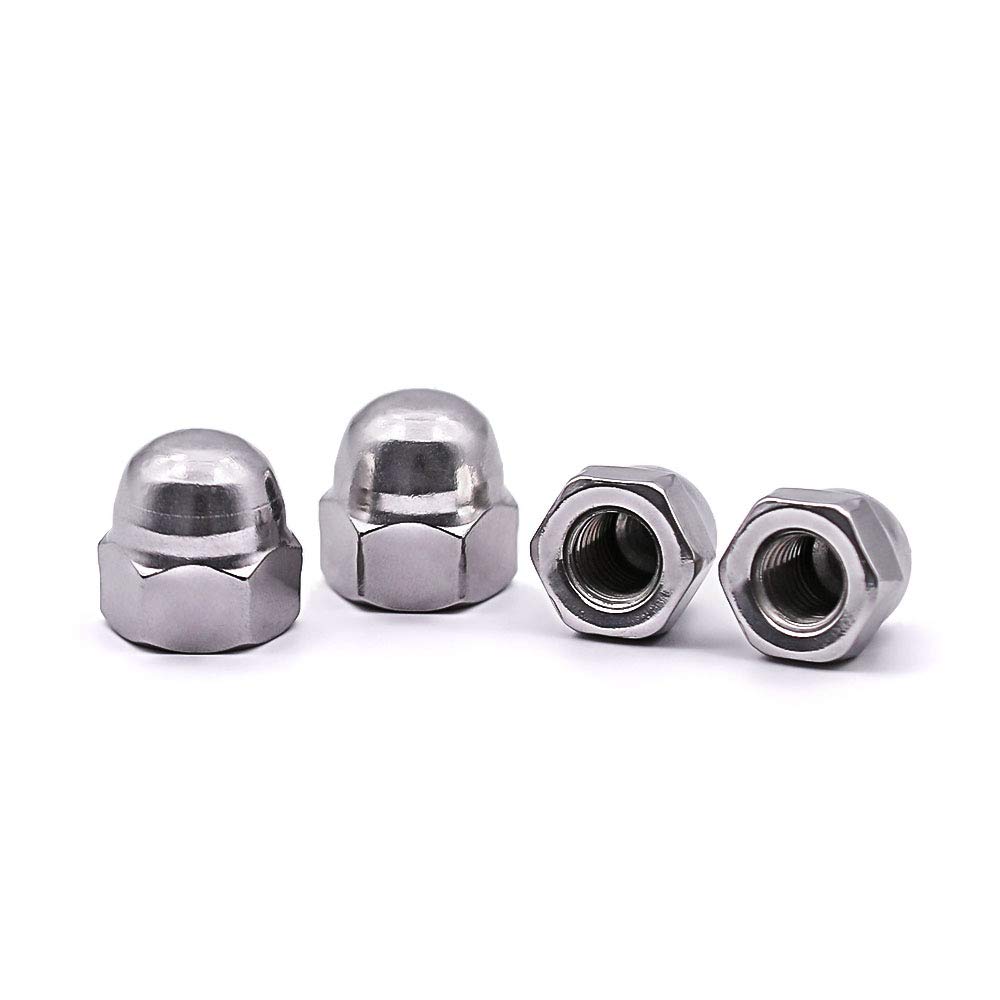 M10-1.5 (20 pcs) Acorn Hex Cap Nuts Metric Dome Head Nuts, 304 Stainless Steel 18-8, Plain Finish, DIN1587