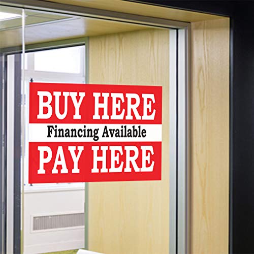 Decal Stickers Multiple Sizes Buy Here Pay Financing Available Red Industrial Vinyl Safety Sign Label Business 36x24Inches