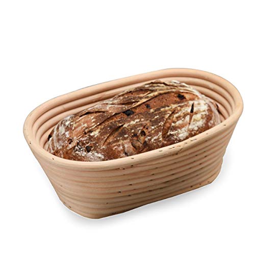 XDLEX Bread Proofing Baskets Set of 1 10 inch Oval Shaped Dough Proofing Bowls w/Liners Perfect for Professional & Home Sourdough Bread Baking