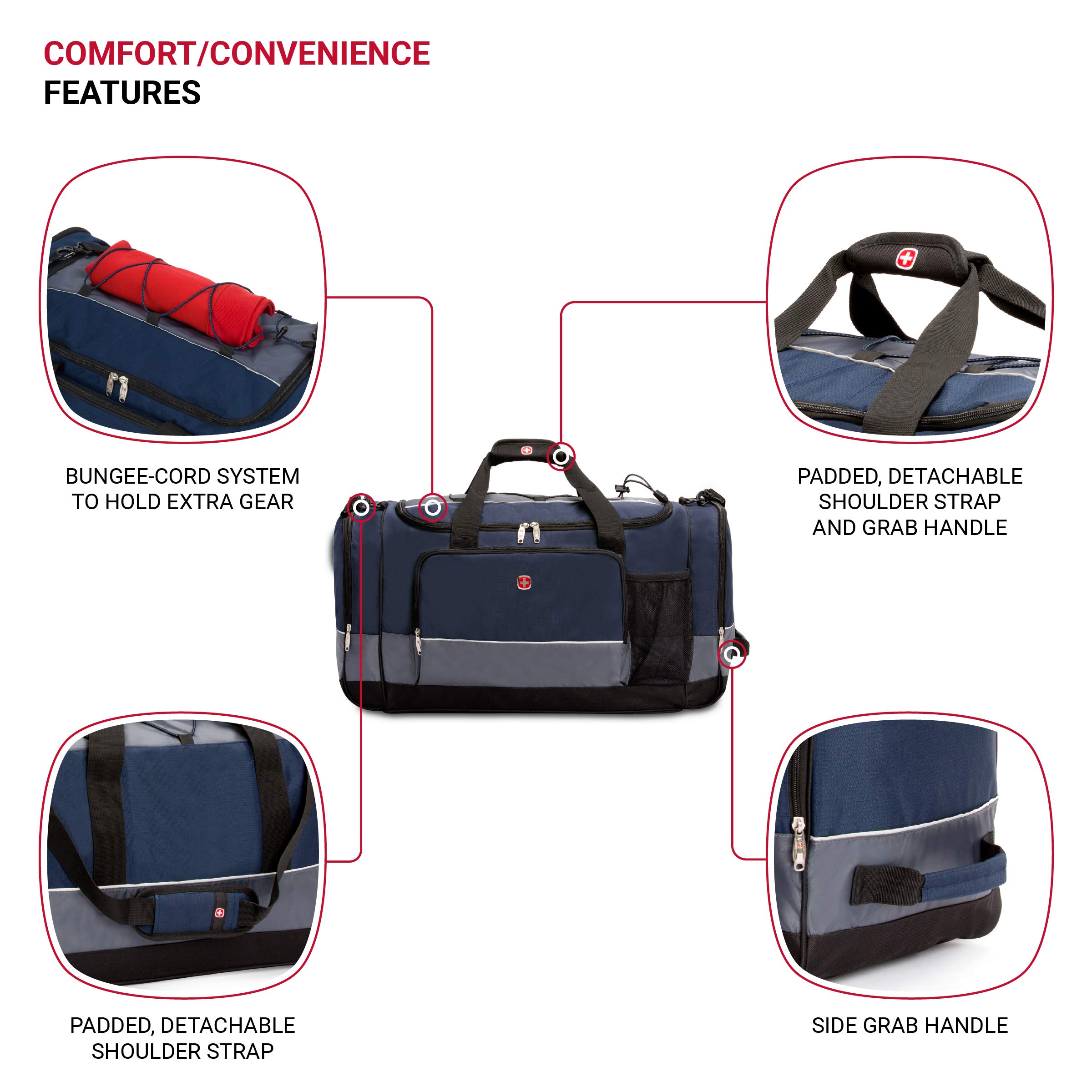 SwissGear Apex Travel Duffle Bags, Blue/Grey, 28-Inch
