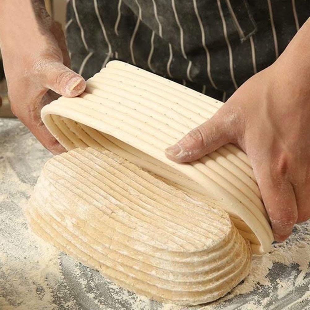 10" Oval Bread Banneton Proofing Basket for Sourdough, Includes Linen Liner, Metal Dough Scraper, Scoring Lame & Case, Extra Blades, Rising Dough Baking Bowl Gifts for Artisan Bread Making Starter