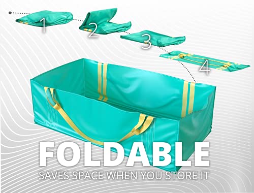 Skywin Dumpster Bag, 2 Pack Foldable and Reusable Trash Bag for Waste Management, Multiple Times Use During Renovations Tear Resistant and Can Hold Up to 3,500 lbs (Green)
