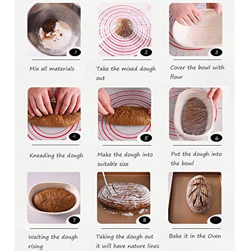 XDLEX Bread Proofing Baskets Set of 1 10 inch Oval Shaped Dough Proofing Bowls w/Liners Perfect for Professional & Home Sourdough Bread Baking