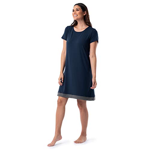 Fruit of the Loom Women's Plus Size Super Soft and Breathable Sleep Shirt, Midnight Blue, 5X