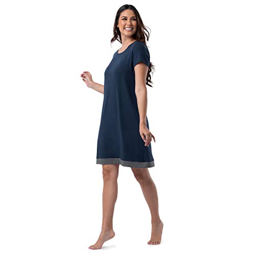 Fruit of the Loom Women's Plus Size Super Soft and Breathable Sleep Shirt, Midnight Blue, 5X