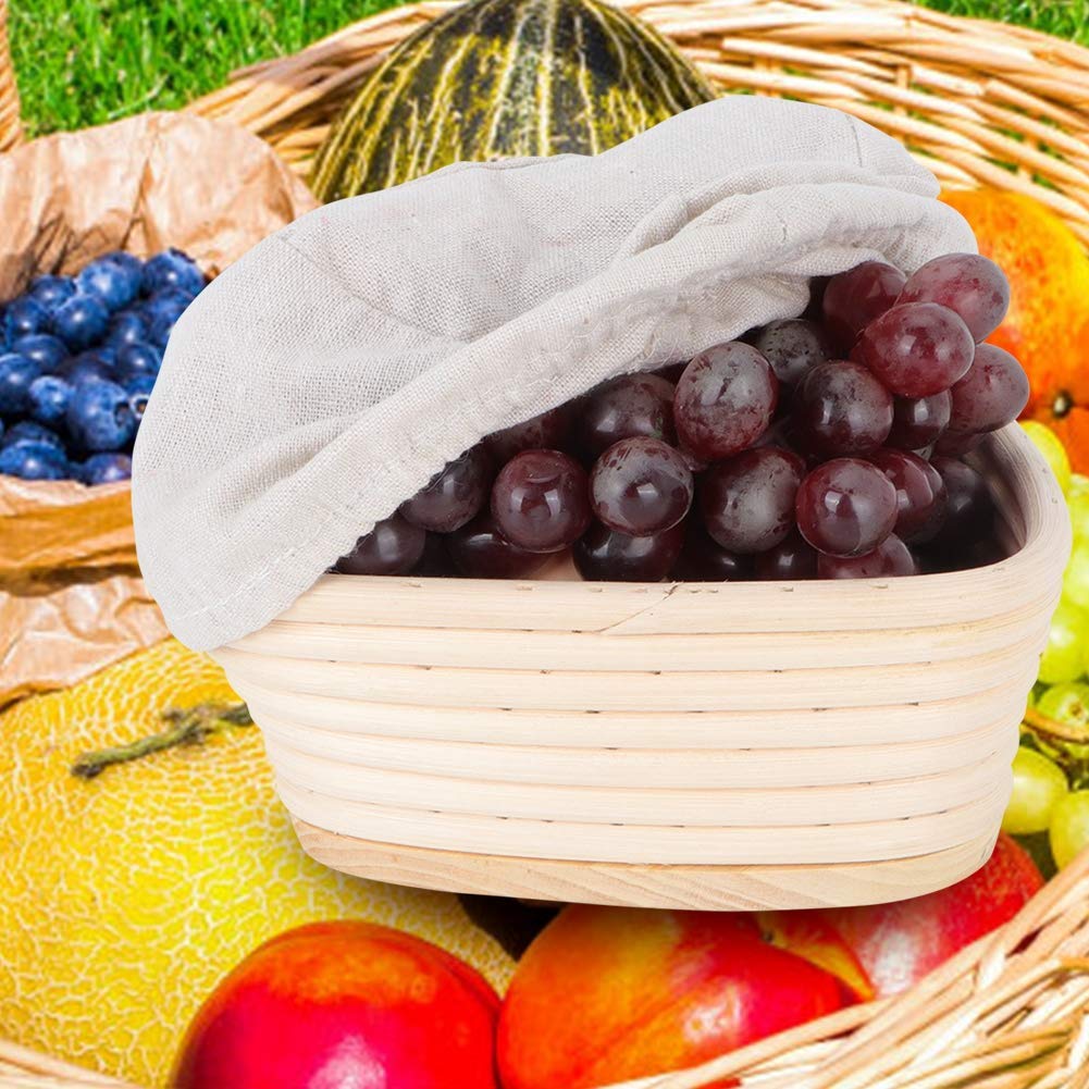 Banneton Proofing Basket, Heart Shaped Rattan Bread Basket with Proofing Liner Cloth for Sourdough Bread Making, Handmade Bread Proofing Basket Brotform Baking Bowl Dough Gifts 7.1 x 6.1 x 3.0in