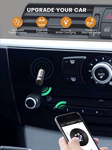Bluetooth 5.0 Receiver, MaedHawk Bluetooth Aux Adapter Portable Wireless Audio Car Kit with 3.5mm Jack for Home Music Streaming Stereo Headphones Speakers