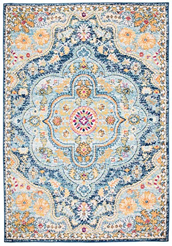 Rugshop Vintage Distressed Bohemian Area Rug 7'10" x 10' Navy