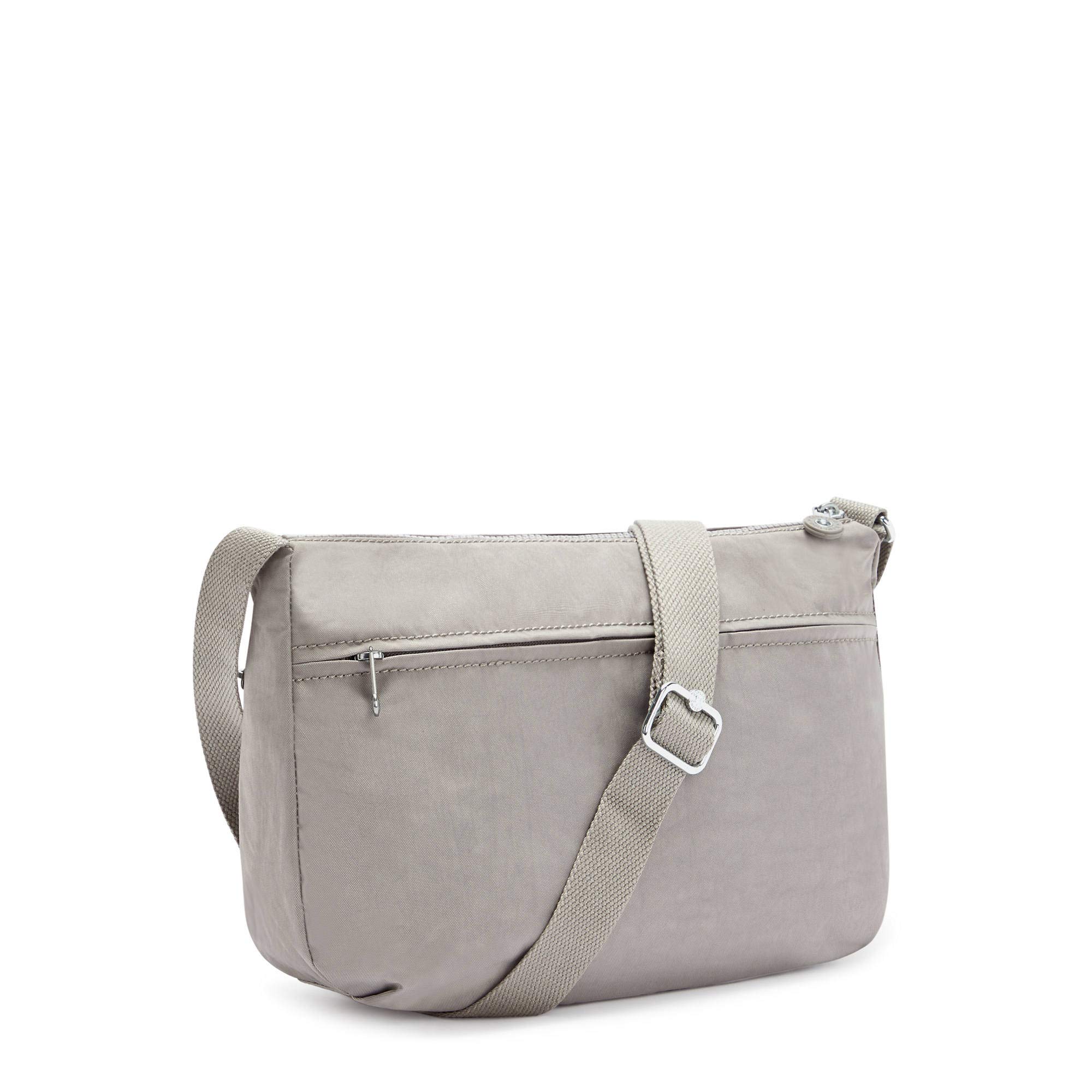 Kipling Womens Izellah Bag, Super Light Everyday Purse, Nylon Shoulder Crossbody Bag, Grey Gris, 12.25 L X 9.25 H X 5 D US