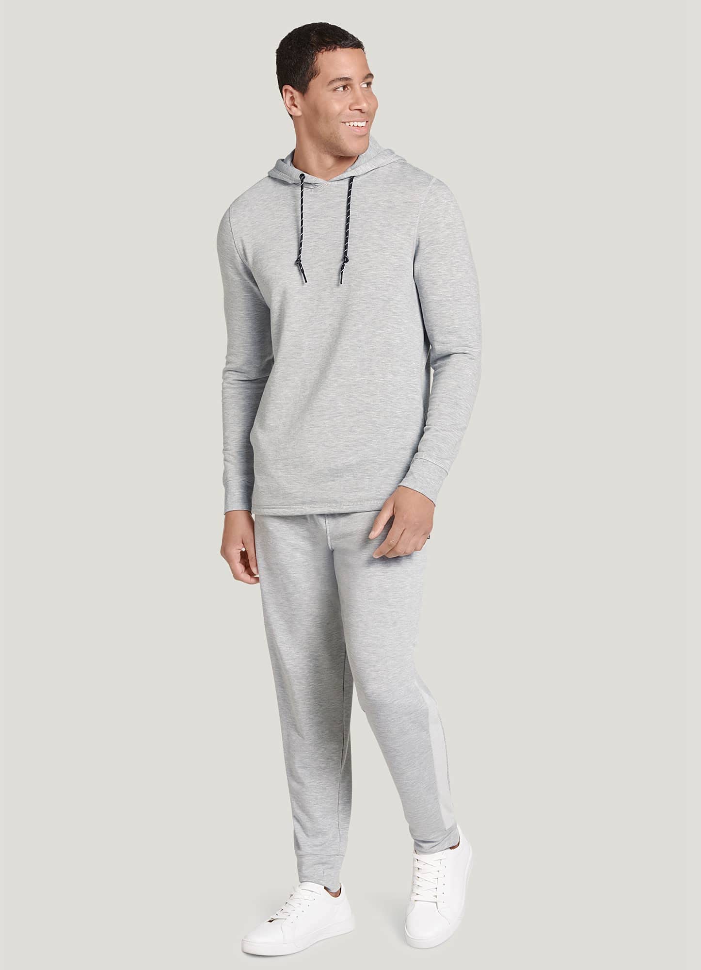 Jockey Men's Sportswear Lightweight Fleece Pullover Hoodie, Light Grey Heather, m