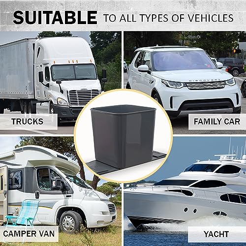 HAUSSIMPLE Car Trash Can – 1.4 Gallon Leakproof Garbage Bin for Cars, Trucks & SUVs, Large Capacity Automotive Waste Container with Anti-Slip Base – Gray Trash Bag Holder for Vehicle Interior