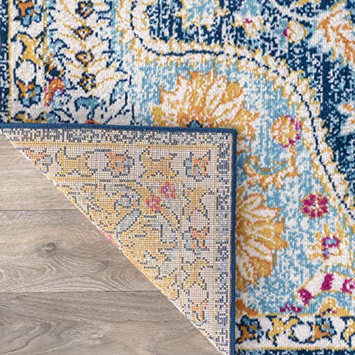 Rugshop Vintage Distressed Bohemian Area Rug 7'10" x 10' Navy