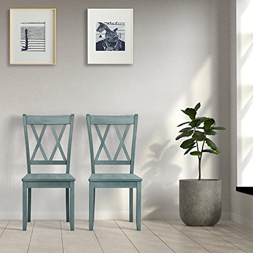Giantex Set of 4 Dining Chairs, Rubber Wood Dining Room Chair, Farmhouse Dining Side Chairs, Max Load 400 Lbs, Wooden Kitchen Chairs for Home Kitchen, Dining Room