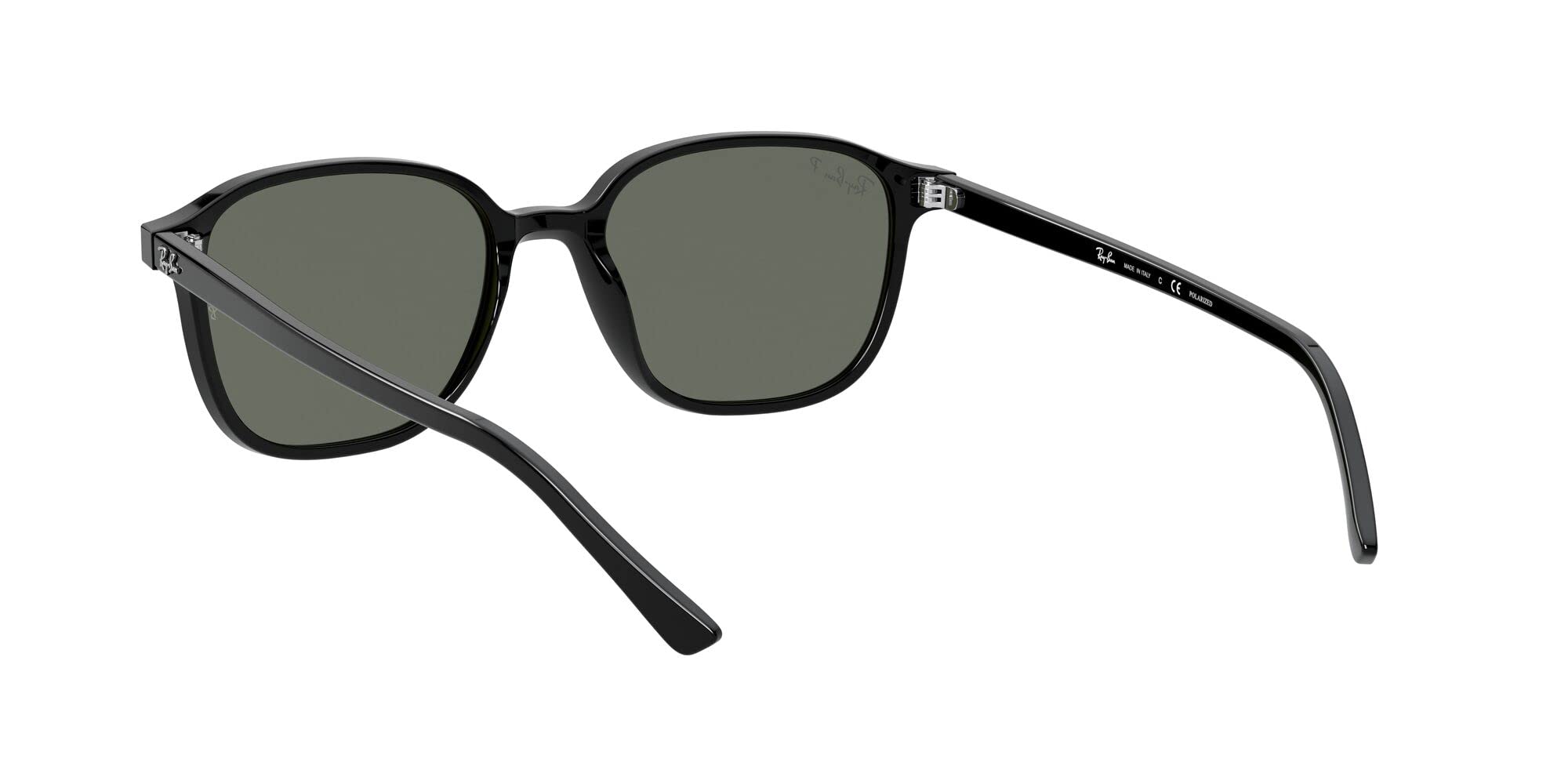 Ray-Ban RB2193 Leonard Square Sunglasses, Black/G-15 Green Polarized, 53 mm