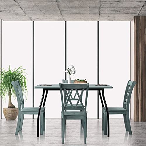 Giantex Set of 4 Dining Chairs, Rubber Wood Dining Room Chair, Farmhouse Dining Side Chairs, Max Load 400 Lbs, Wooden Kitchen Chairs for Home Kitchen, Dining Room