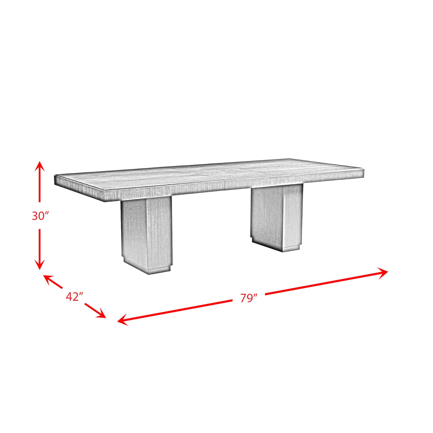 Picket House Furnishings Holden 42" x 79" Transitional Rectangle Wood Standard Height Dining Table, Thick Table Top, Thick Legs, Assembly Required, in Black Finish