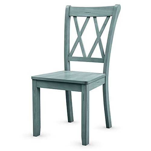 Giantex Set of 4 Dining Chairs, Rubber Wood Dining Room Chair, Farmhouse Dining Side Chairs, Max Load 400 Lbs, Wooden Kitchen Chairs for Home Kitchen, Dining Room