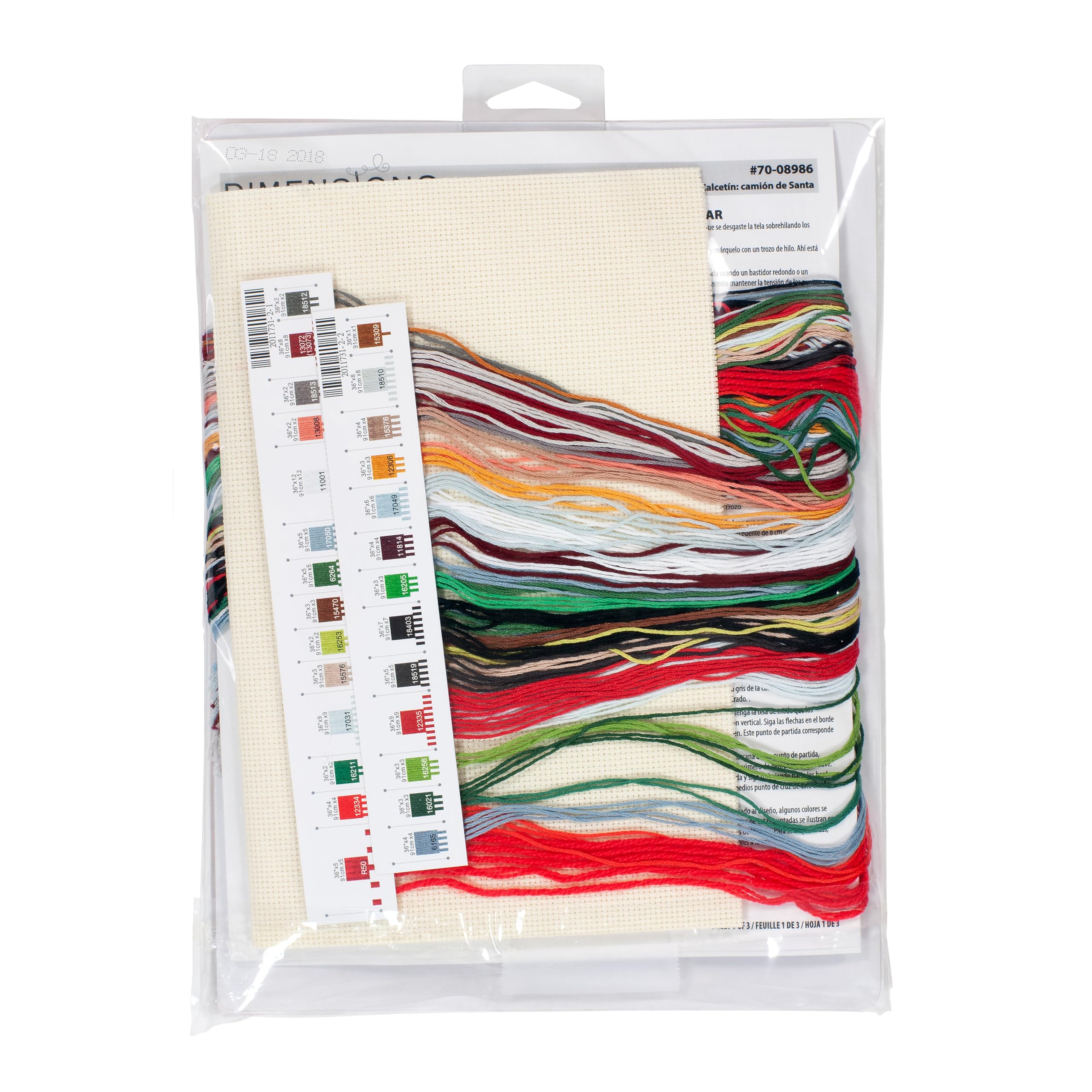 Dimensions Whimsical Counted Cross Stitch Kit Santa's Truck Stocking - 16"(1 Pc.) - Christmas Stocking, DIY Gift for Loved Ones, Ideal for Festive Events