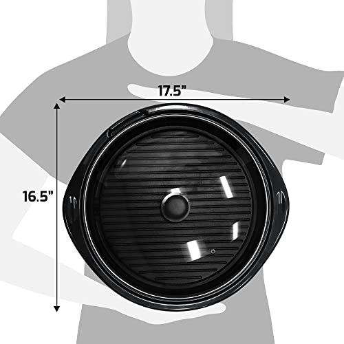 Smokeless Indoor Electric BBQ Grill with Glass Lid, Dishwasher Safe, PFOA-Free Nonstick, Adjustable Temperature, Fast Heat Up, Low-Fat Meals Easy to Clean Design