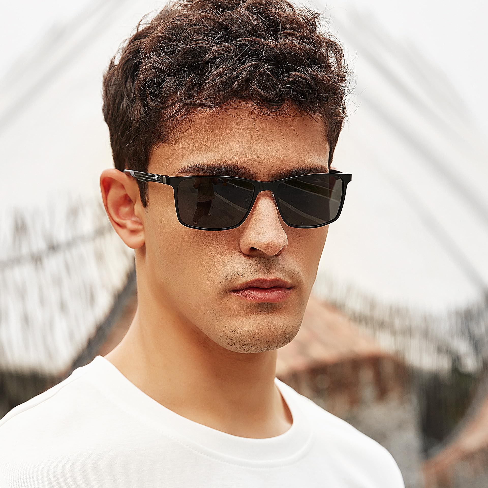 BIRCEN Mens Sunglasses Polarized UV Protection: Classic Shades for Men Driving Fishing with Al-Mg Metal Frame