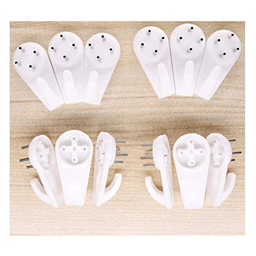 Fasunry 12 Pack Plate Hangers, 8 10 12 Inch Wall Plate Hangers and 16 Pack Wall Hooks, Compatible 7.5 to 12.5 Inch Decorative Plates, Antique China, Antique Plates and Arts