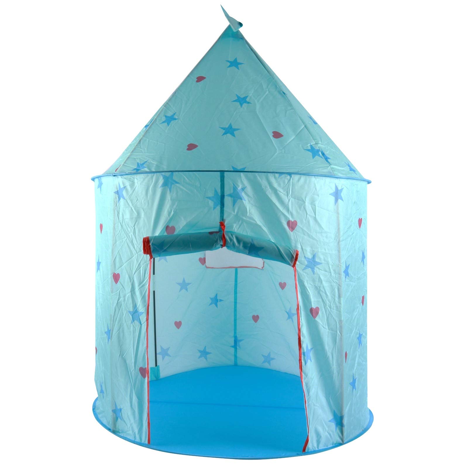 Vokodo Princess Castle Magical Play Tent with Stars Easy Folding Kids Blue Playhouse Boosts Imagination and Creativity Indoor Outdoor Adventure Toy House for Children Boys Girls Toddlers
