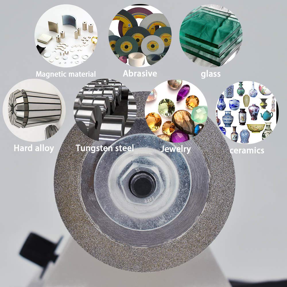 Flat Diamond Grinding Wheel 3-1/16" x 1/2" x 3/8" Grit #150 Parallel Cutter Wheel for Hard Alloy, Tungsten Steel, Ceramic, Gem, Glass - 1Pack