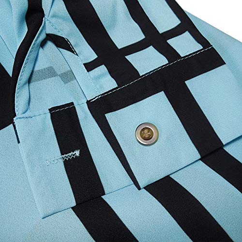 ZC&GF Women's Long Sleeve V-Neck Stripes Casual Blouses Pocket Button Down Shirt Tops