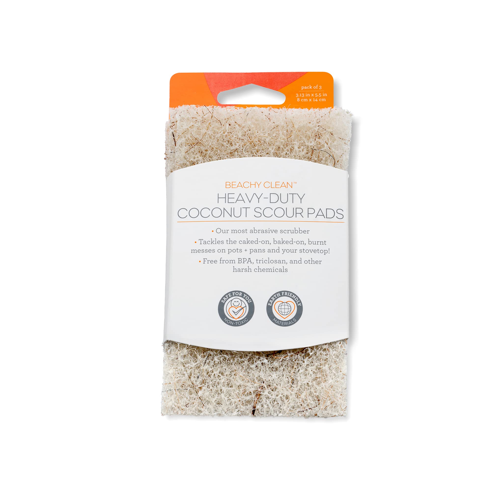 Full Circle Beachy Clean, Coconut Heavy Duty Scour Pads, 3 Count, Made with Plant-Based & Recycled Materials