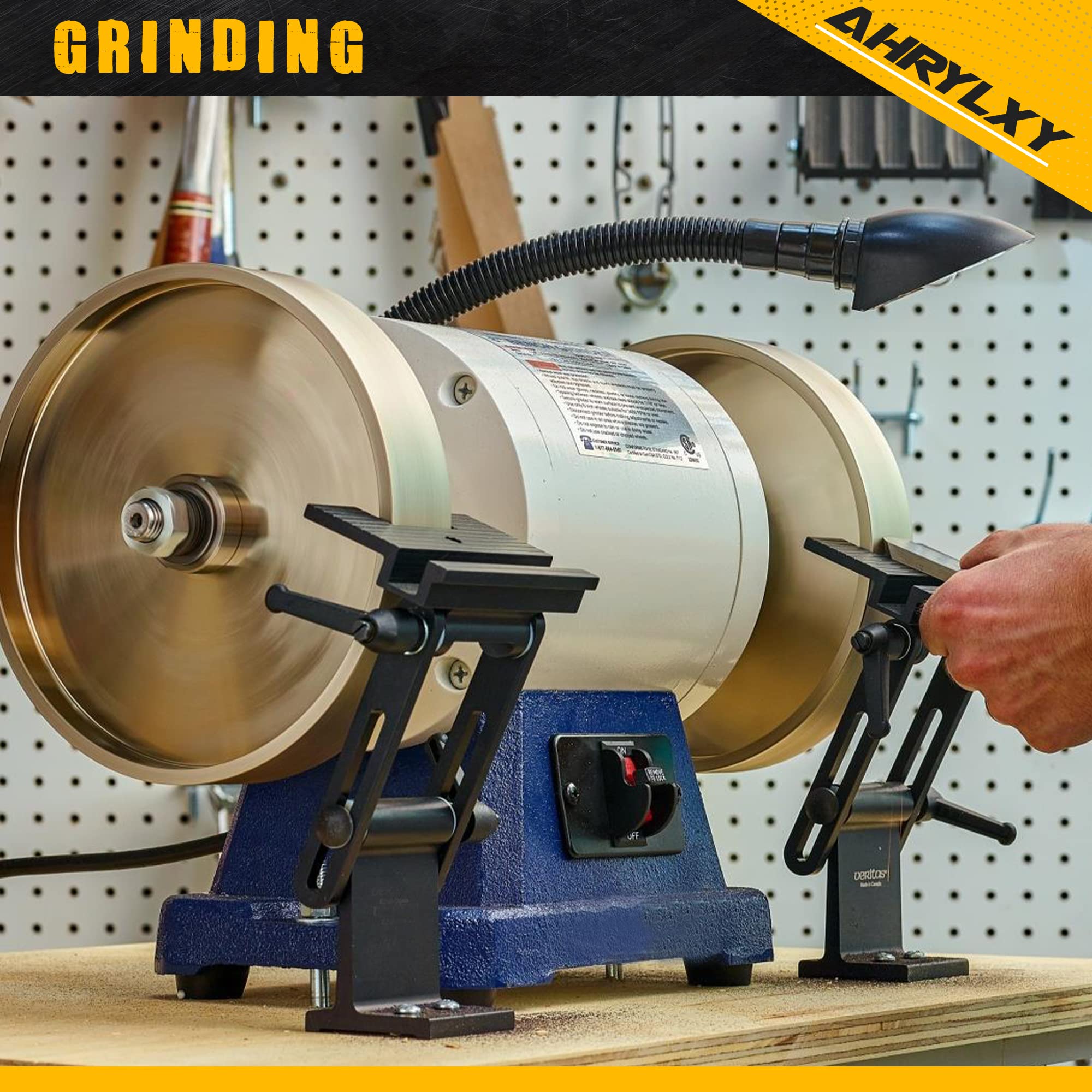 AHRYLXY 6" CBN Grinding Wheel, 1" Wide x 1/2" Arbor, Grit 1000, for Sharpening High Speed Steel Tools, Diamond Grinding Wheel