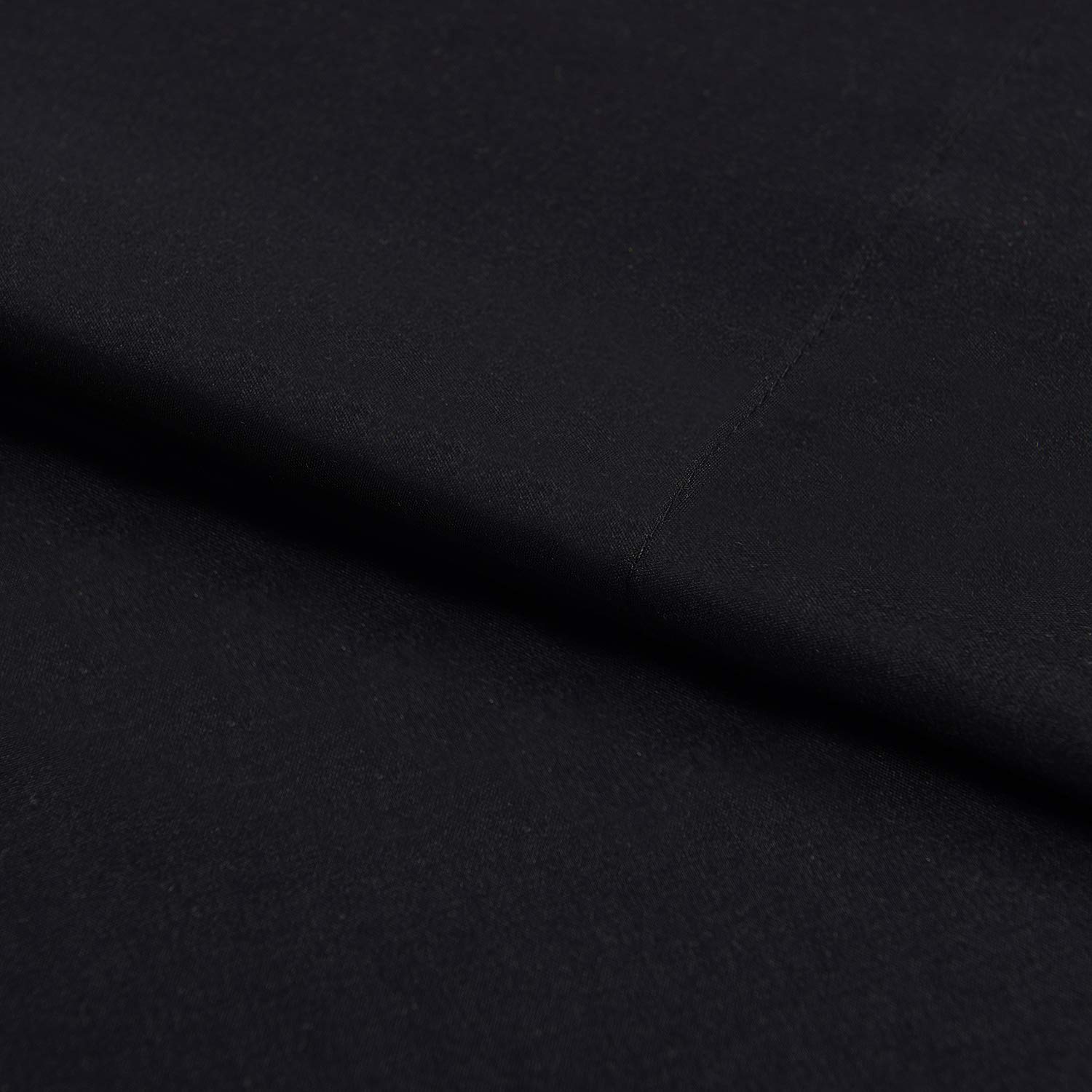 PHOENIX HOME TEXTILES 1500 Collection Soft Brushed Microfiber Sheet Set with 15-Inch Deep Pocket -Wrinkle Fade and Stain Resistant (Queen, Black)