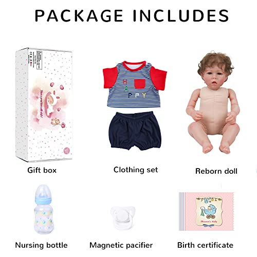 CHAREX Reborn Toddler Doll - Realistic Lifelike Reborn Boy Doll, 22 inch Weighted Soft Body Gift Toy for Kids Age 3+