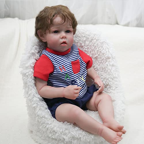 CHAREX Reborn Toddler Doll - Realistic Lifelike Reborn Boy Doll, 22 inch Weighted Soft Body Gift Toy for Kids Age 3+