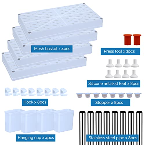 Under Sink Organizers and Storage, Venroii Cabinet Organizer, 2 Pack Under Sink Organizer for Kitchen Bathroom, Kitchen Organization and Storage (White)