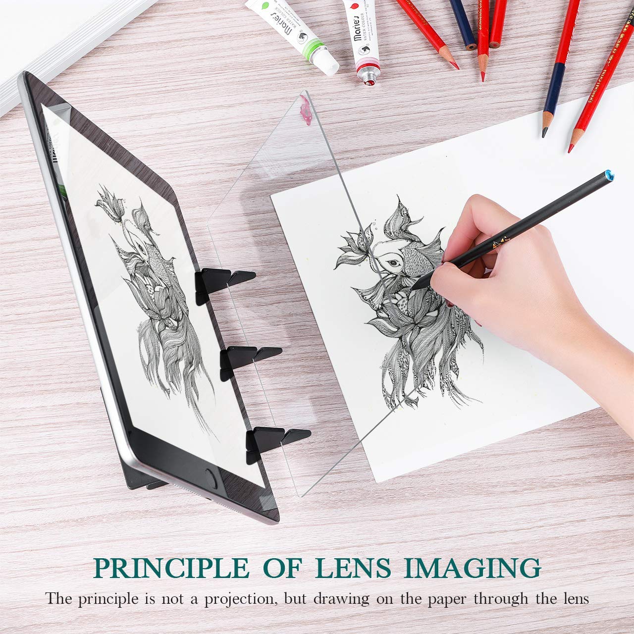 Upgrade Optical Image Drawing Board, Sketch Wizard, Easy Tracing Drawing, Sketching Tool, Sketch Drawing Board, Tracing Board, Painting Artifact Sketching kit for Kids and Beginners