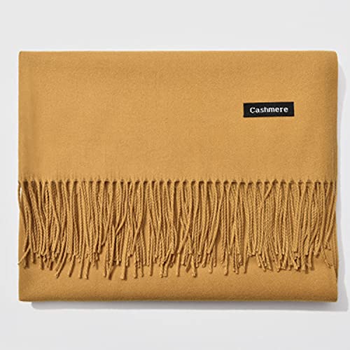 Roll Up Unisex Classic Luxurious Soft Cashmere Winter Scarf, Scarves (Mustard)
