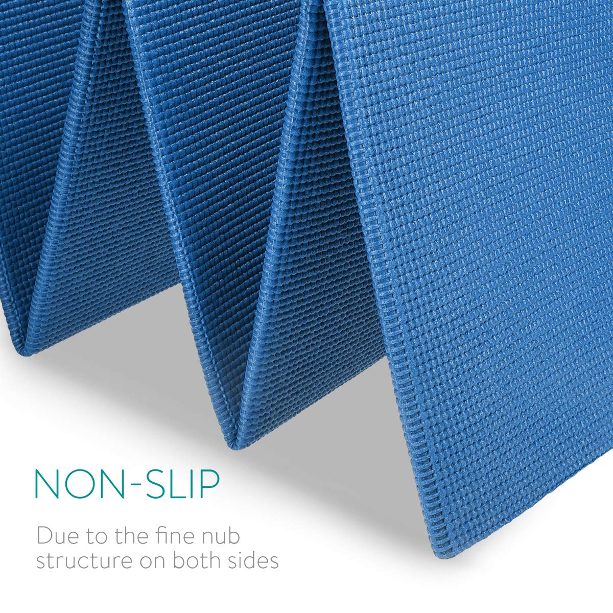 Navaris Foldable Yoga Mat for Travel - 1/8 inch (4mm) Thick Exercise Mat for Yoga, Pilates, Workout, Gym, Fitness - Non-Slip Folding Thin Portable Mat