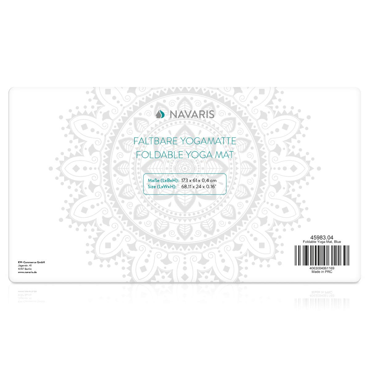 Navaris Foldable Yoga Mat for Travel - 1/8 inch (4mm) Thick Exercise Mat for Yoga, Pilates, Workout, Gym, Fitness - Non-Slip Folding Thin Portable Mat