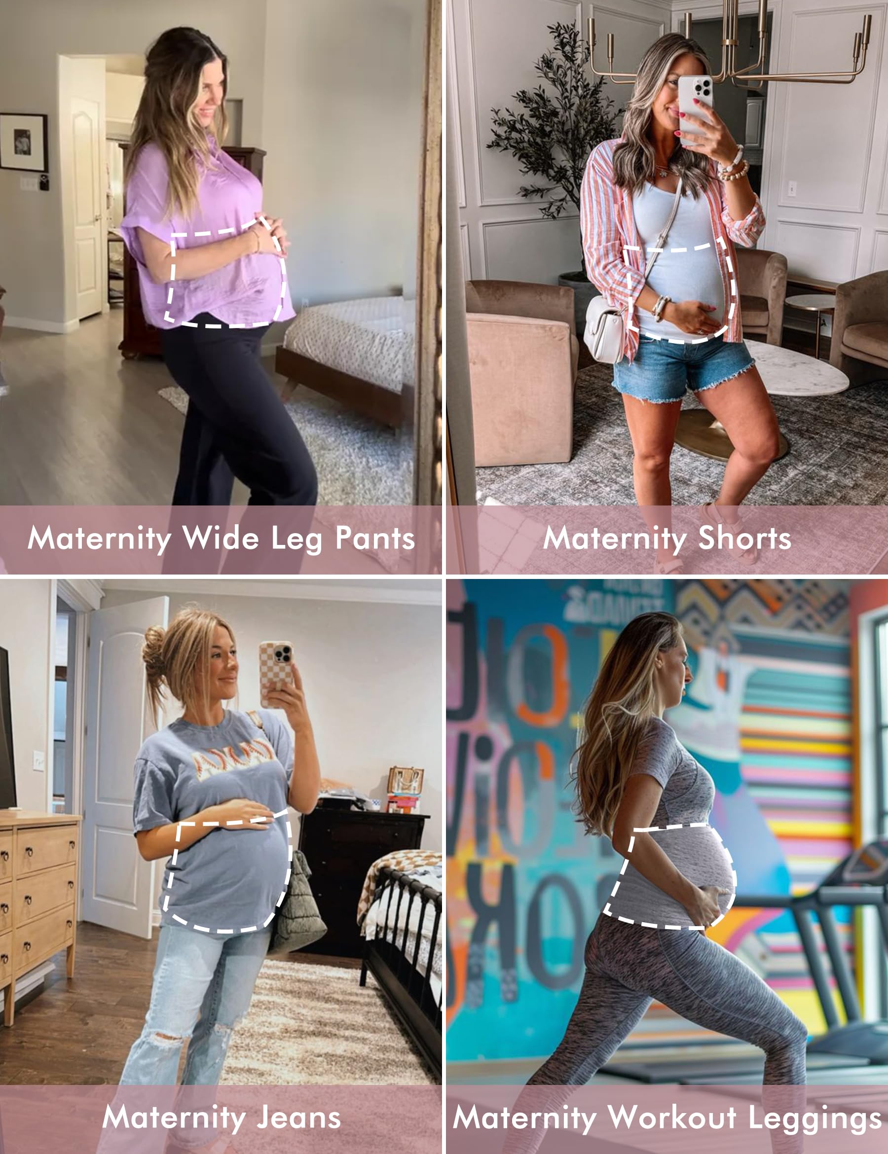 Rheane Maternity Jeans Extender Belly Bands For Pregnant Women Pregnancy Belly Band Mmaternity Pants Extender (Black 2)