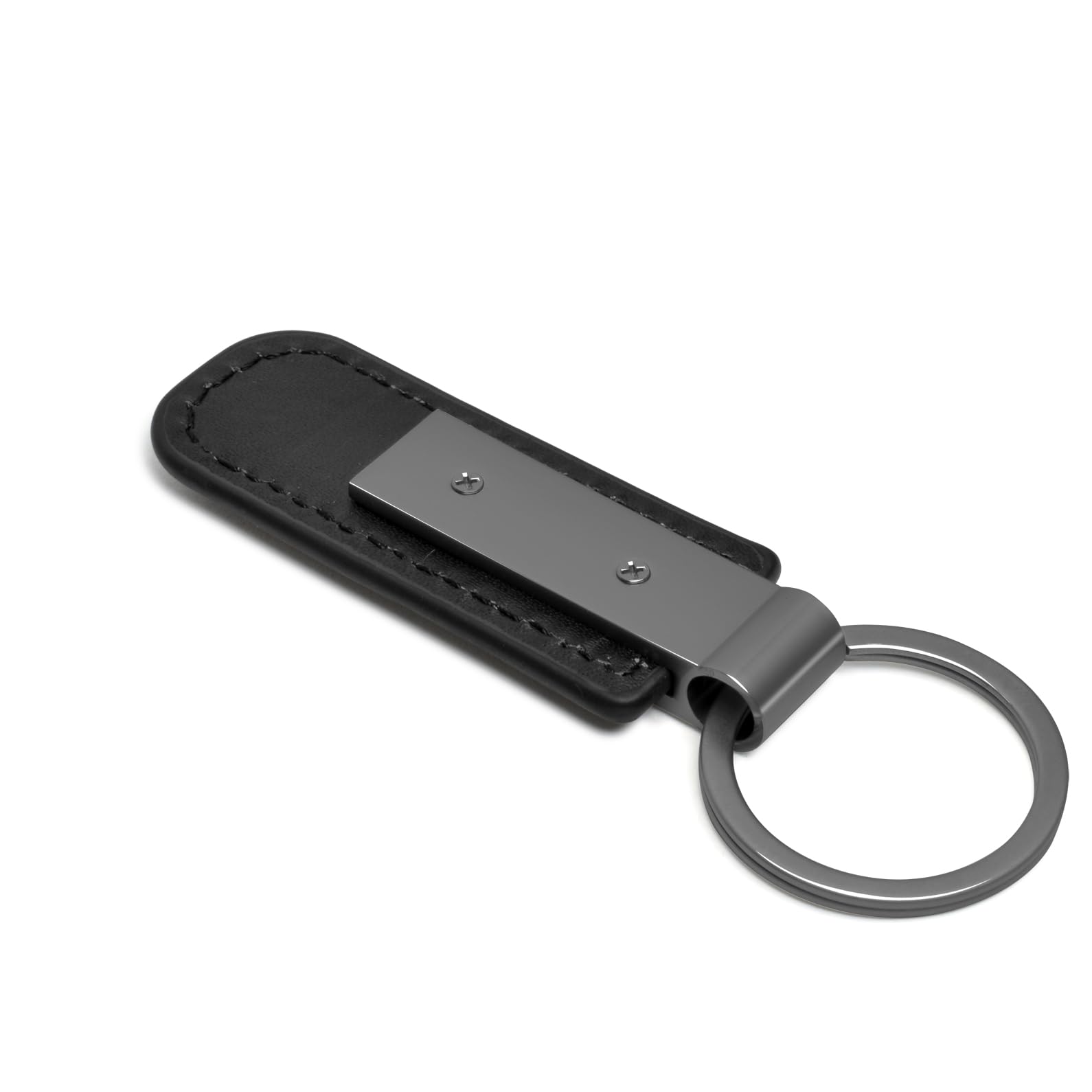 iPick Image for Honda Accord Gunmetal Black Metal Plate PU Leather Strap Key Chain Keychain, Official Licensed