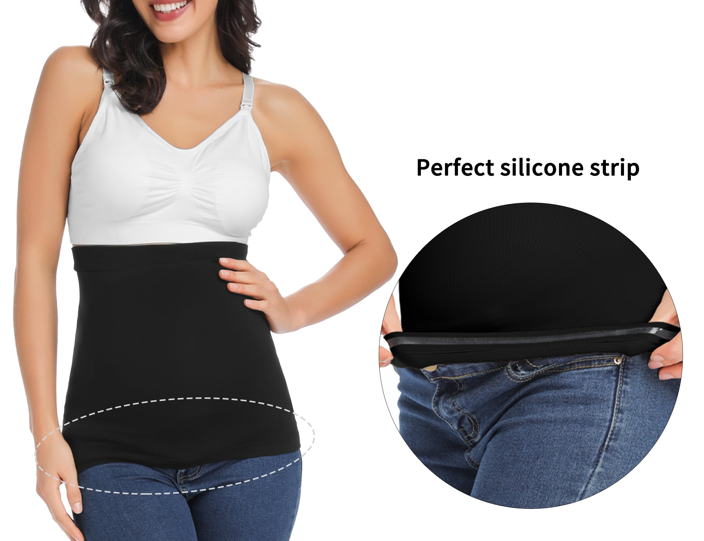 Rheane Maternity Jeans Extender Belly Bands For Pregnant Women Pregnancy Belly Band Mmaternity Pants Extender (Black 2)