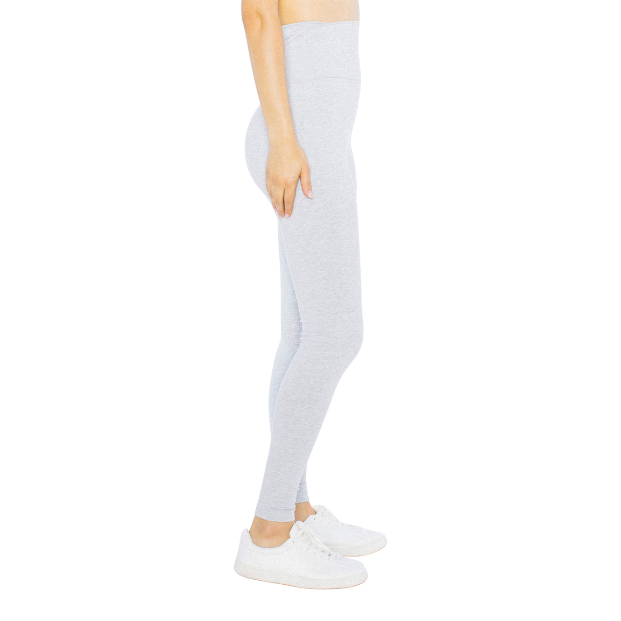 American Apparel Women's Cotton Spandex Jersey High-Waist Leggings, Heather Grey, Small