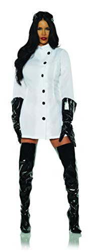 Weird Science Lab Coat Women's Long Sleeve Button Front Mini Dress Costume
