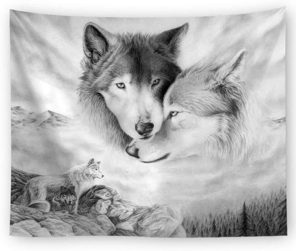Duckart Tapestry Wolf Fabric Tapestry Wall Hanging for Room/Living Room/Dorm (230X150cm)