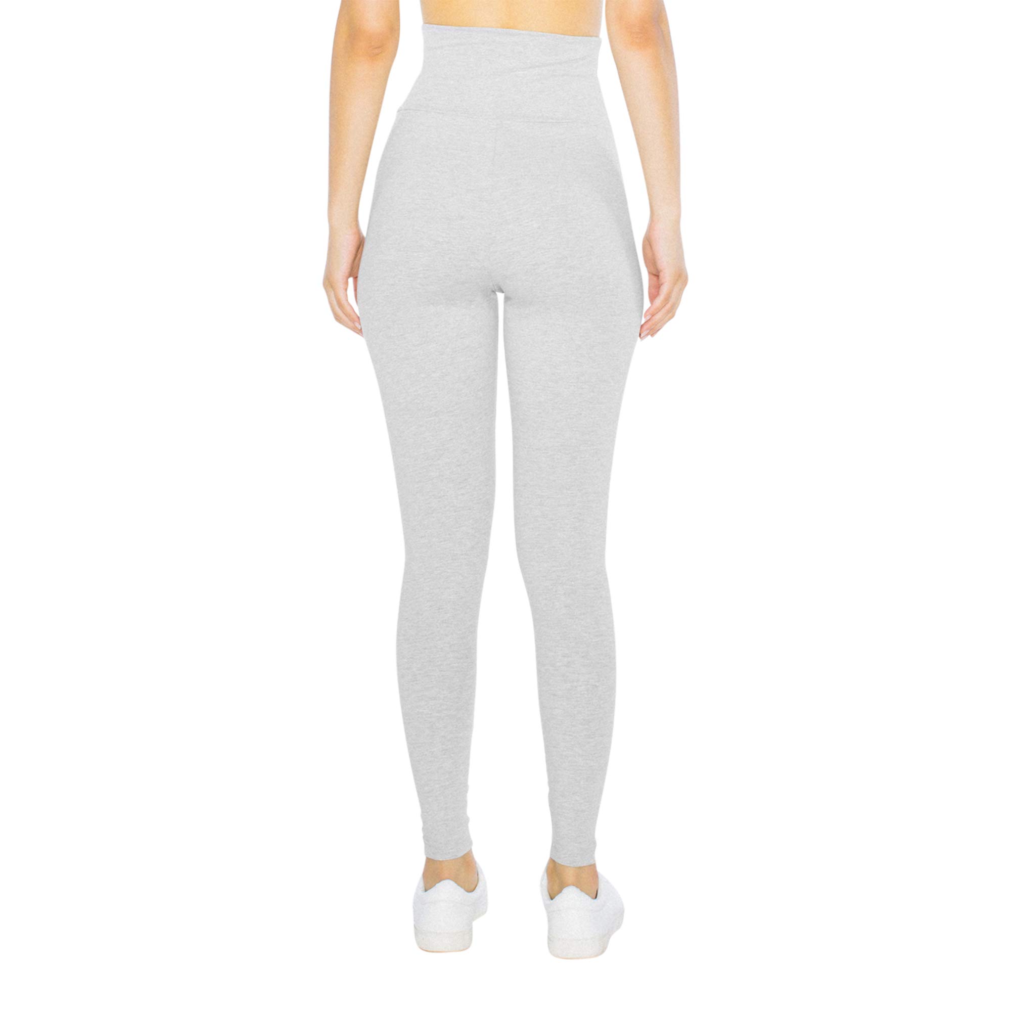 American Apparel Women's Cotton Spandex Jersey High-Waist Leggings, Heather Grey, Small