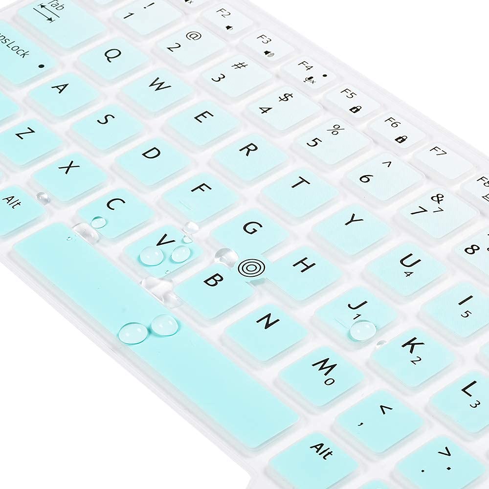 Silicone Keyboard Cover Skin for Dell Latitude 5480 5490 5491, Dell 3340 E3340 7490 E7450 E7470 E7480 E5450 E5470 E7480 Keyboard Protective Skin, Gradual Mint Green (US Layout, with Pointing)