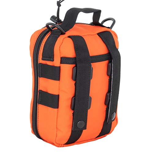 LINE2design First Aid (Ifak) Pouch EMS Bag - EMT Emergency Medical Trauma Pack Bags Tactical EDC Rescue Utility Gear IFAK Bags for Hiking Stop Bleeding Includes USA Patch - Orange